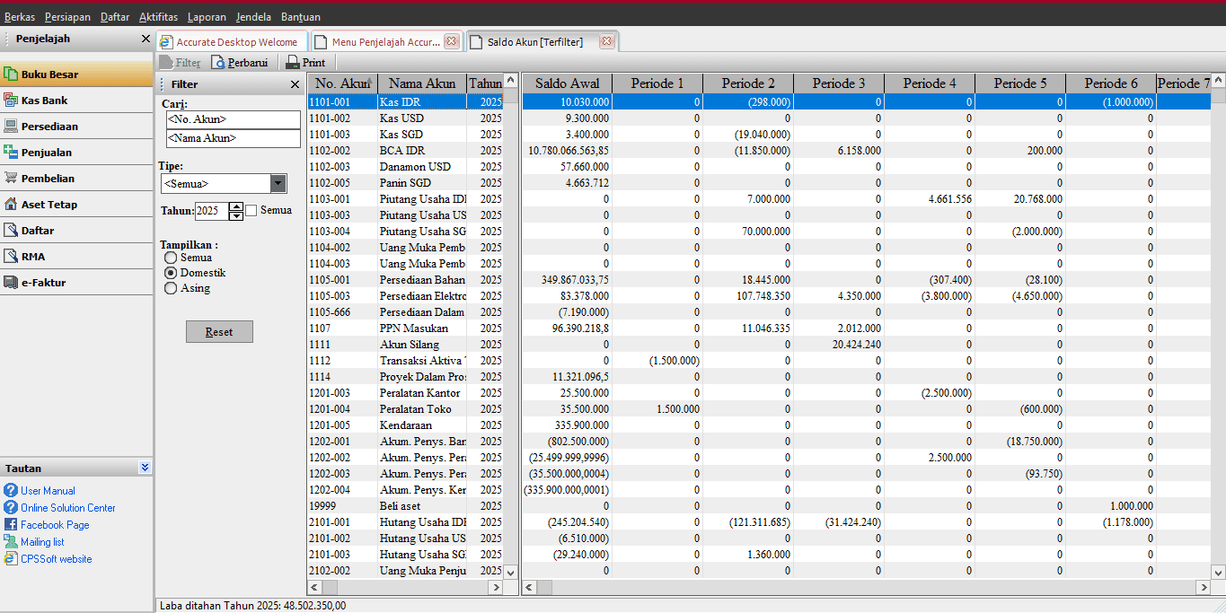 Fitur Daftar Saldo Akun [Account Balance] di Accurate 5